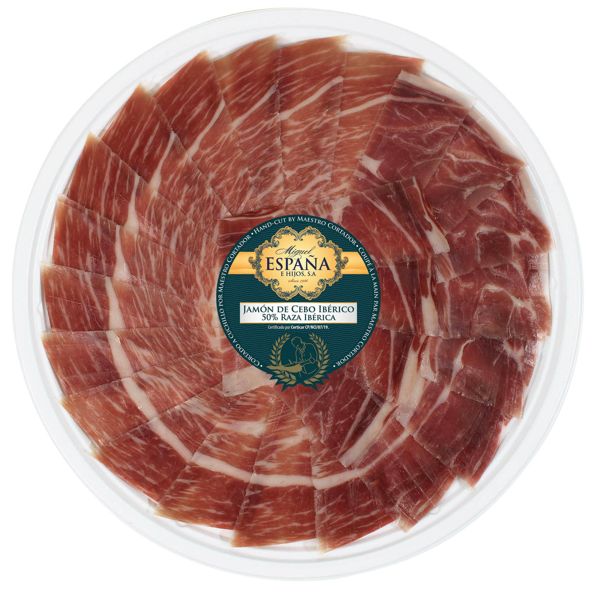 Plato de Jamón de Cebo Ibérico 50% Raza Ibérica Cortado a Cuchillo ...